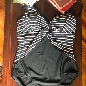 fantasizer | Swim | One Piece Black And White Striped Swimsuit | Poshmark